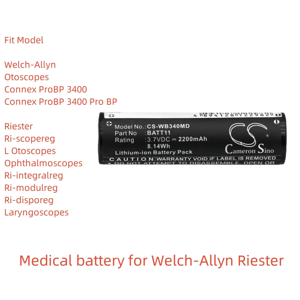 Li-ion-Medical-battery-for-Welch-Allyn-Riester-3-7V-2200mAh-Otoscopes ...
