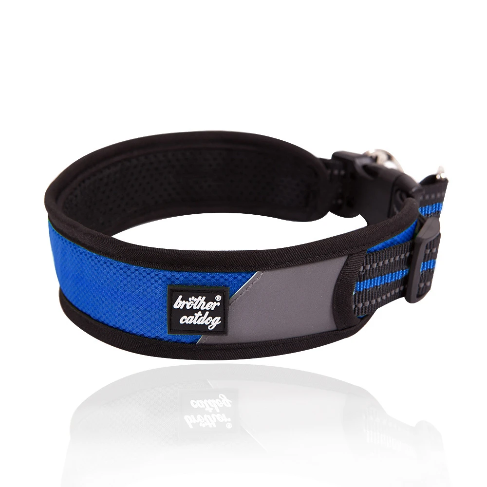 5cm Width Elegant Dog Collars Nylon Reflective Padded Dog Wide Collar ...
