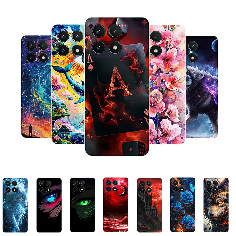 For Poco X6 Pro Case Soft Silicone Poker Wolf Fashion Back Cover for ...