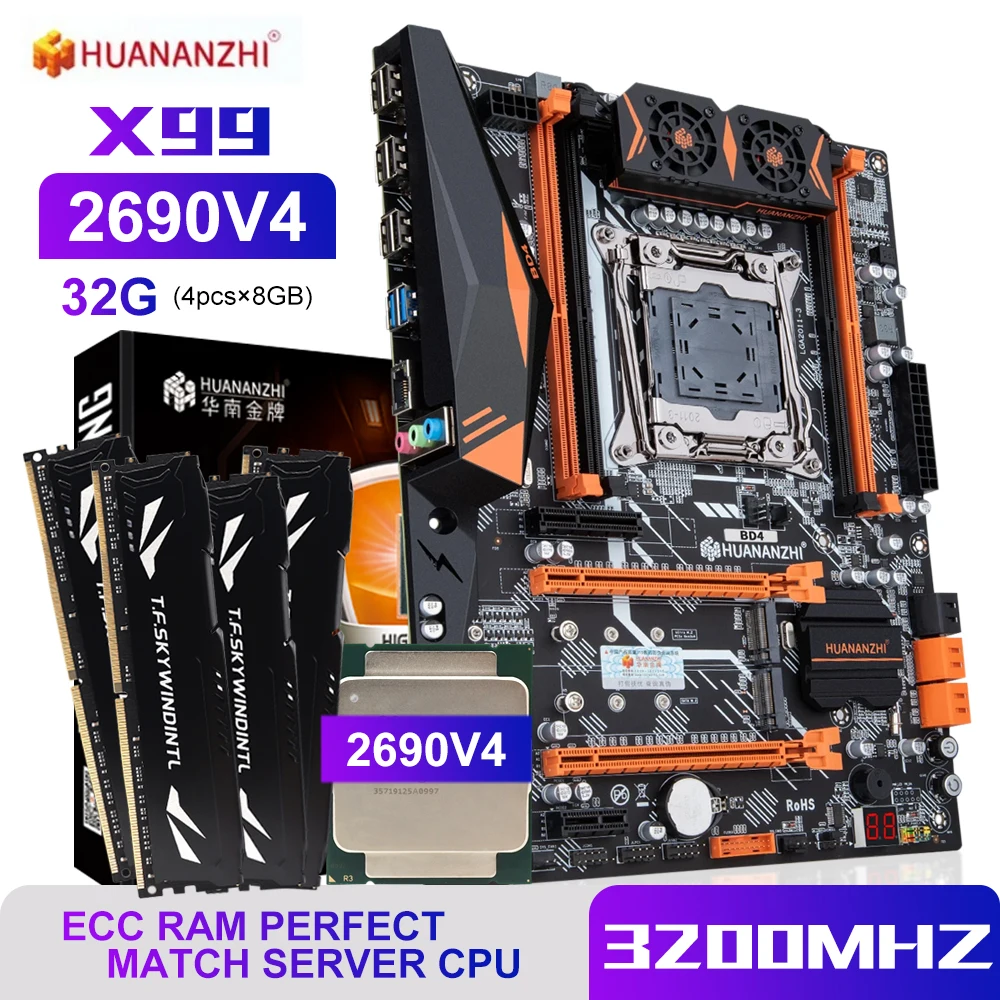 Материнская плата HUANANZHI X99 BD4 LGA 2011-3 XEON X99 | AliExpress