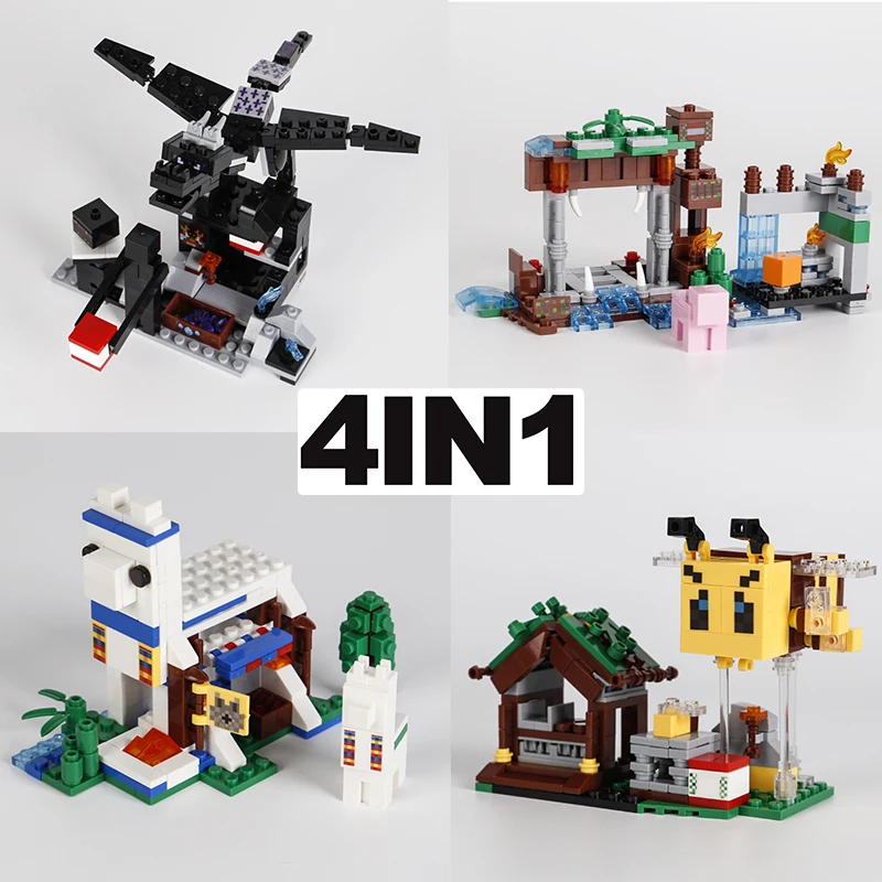 Creative-Game-Ideas-Series-Pig-House-Building-Block-Bee-With-Figures ...