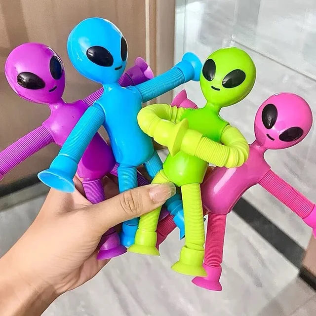 Funny Telescopic Alien Suction Cup Toys Kid Children Anti-stress ...