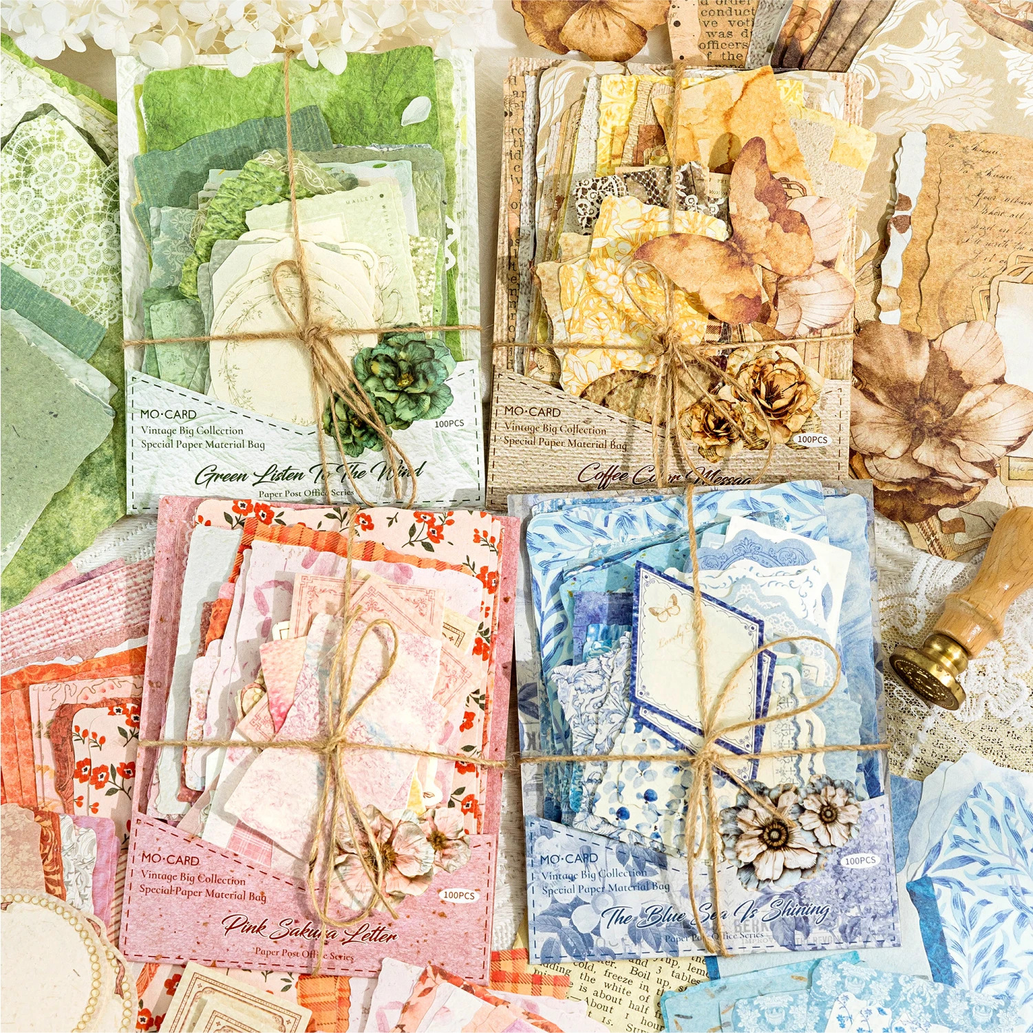 100pcs/pack Vintage Decor Scrapbooking Materials Paper Combo Kit DIY ...