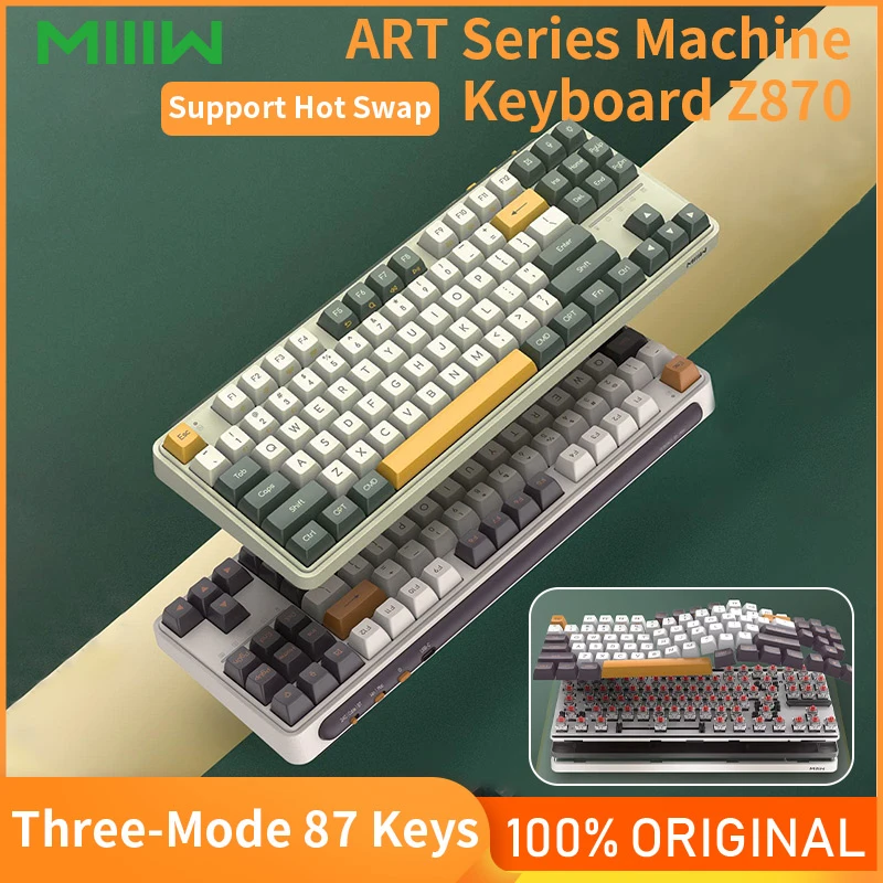 Miiiw Teclado mecánico inalámbrico Z870, teclas de bola alta RGB de ...