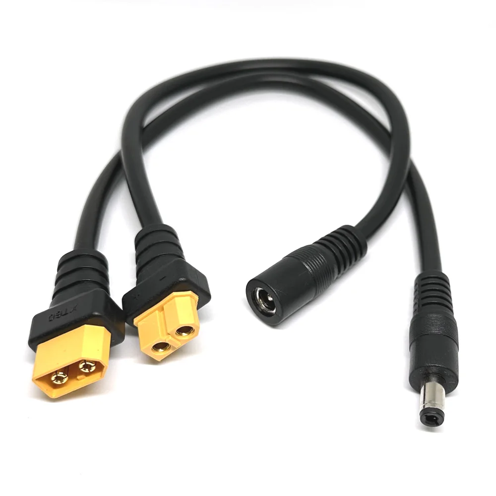 XT60 XT30 T 플러그 암 수 커넥터, 배터리 충전 어댑터, DC 전원 충전기용 케이블 변환 와이어, 5.5x2.1 5.5x2.5mm