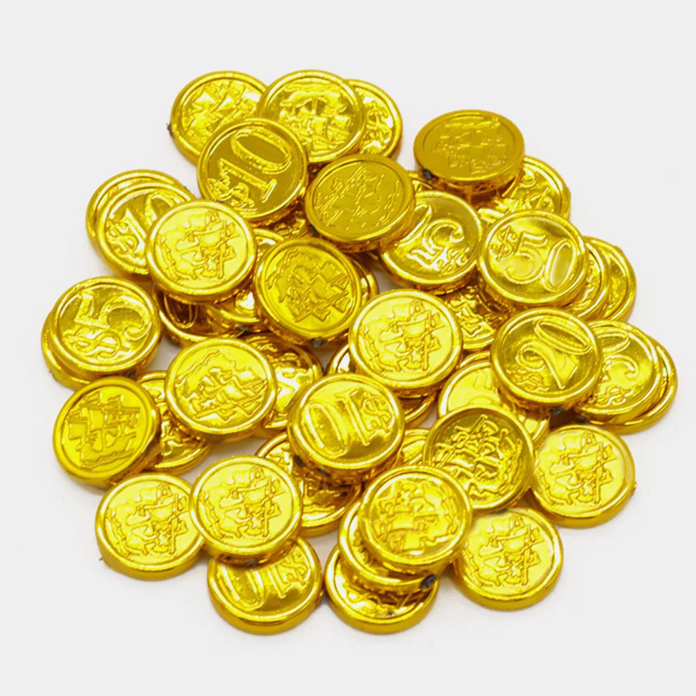 48Pcs Pirate Gold Coins Kids Birthday Party Decoration Favors Plastic ...