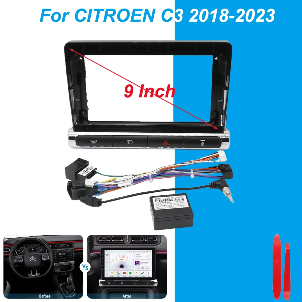 Para citroen c3 2018-2023 kit de painel de montagem adaptador android ...