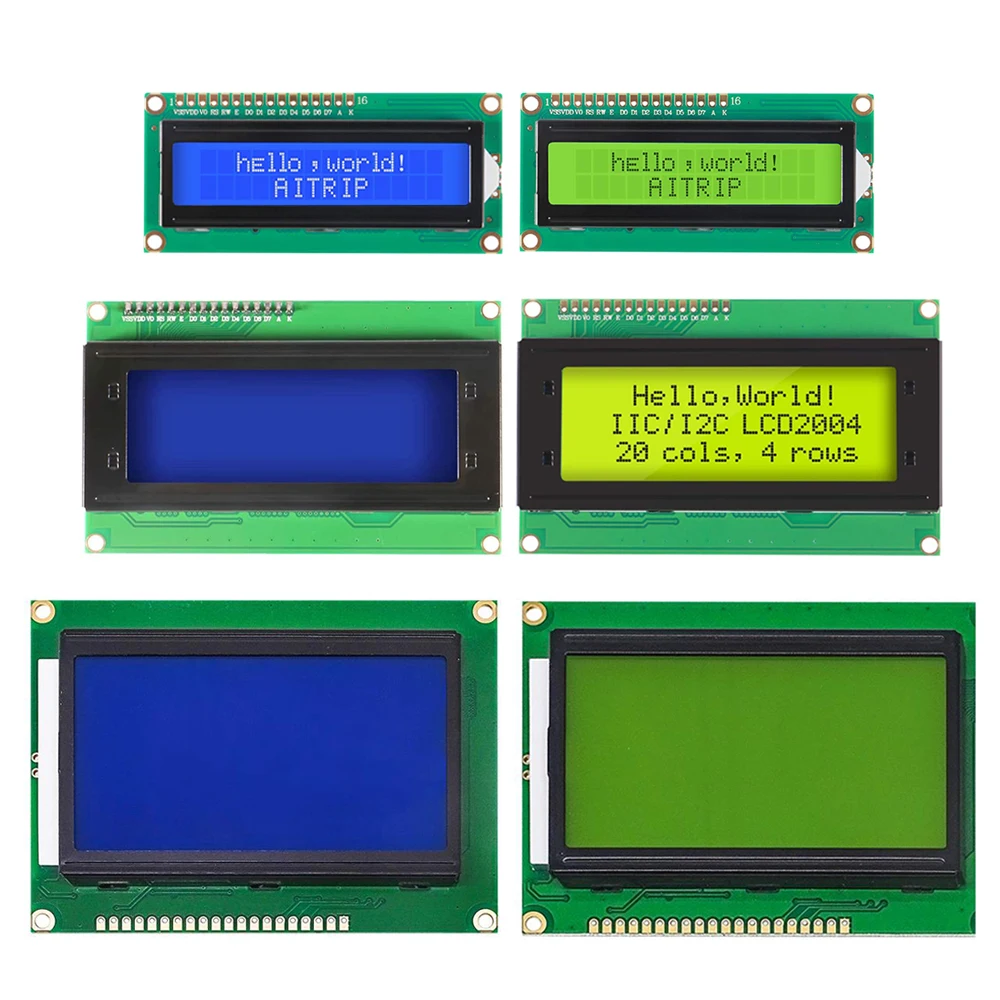 LCD1602 LCD2004 LCD12864 Display Module 16X2/20x4 Character Serial Blue/Green Backlight LCD ...