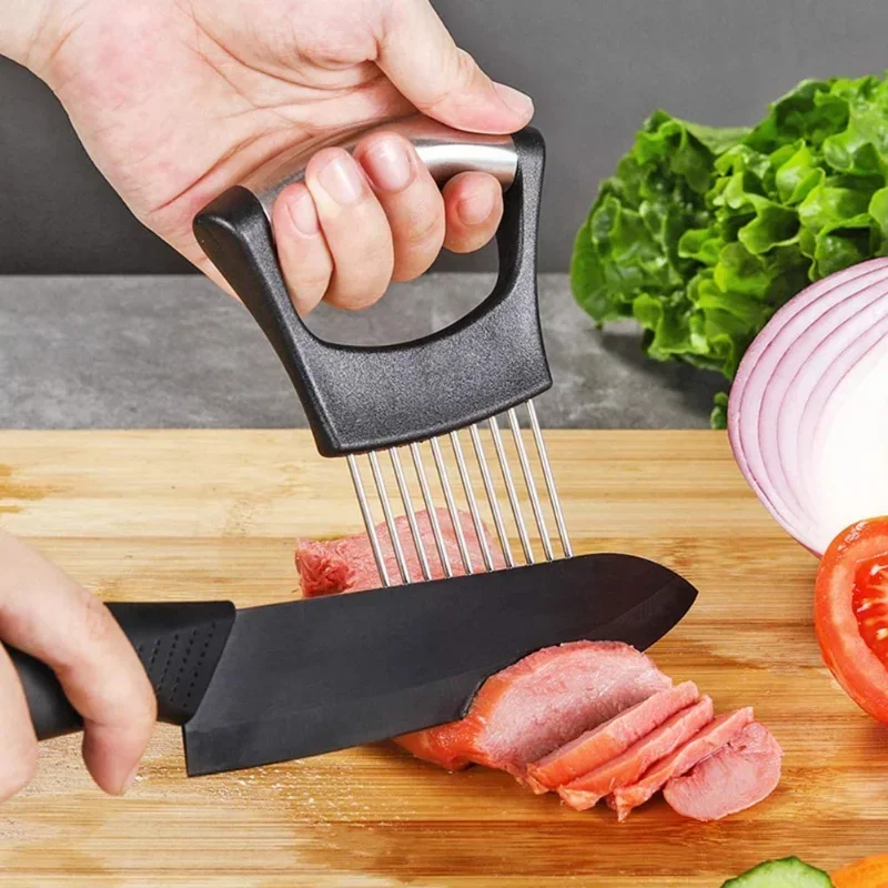 Stainless-Steel-Onion-Needle-With-Cutting-Safe-Aid-Holder-Easy-Slicer ...