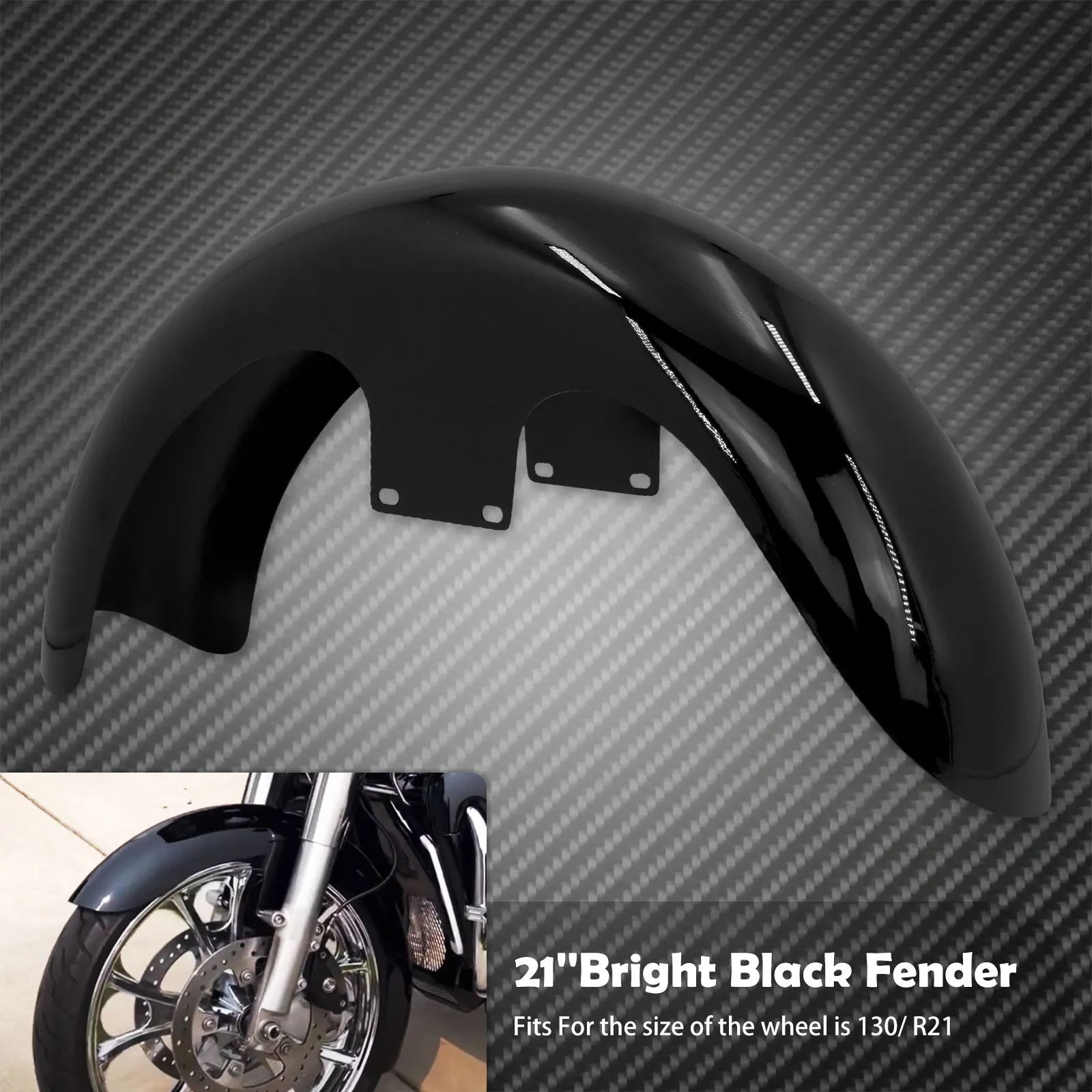 Motorcycle-Gloss-Black-21-Wrap-Front-Fender-For-Harley-Touring-Road ...