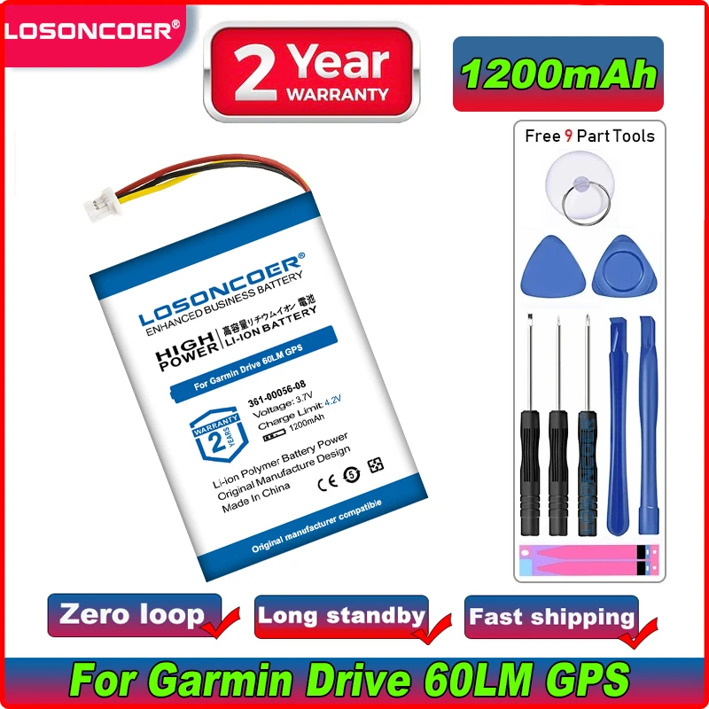 Losoncoer 1200mah 361-00056-08 Battery For Garmin Drive 60lm 61lm Gps ...