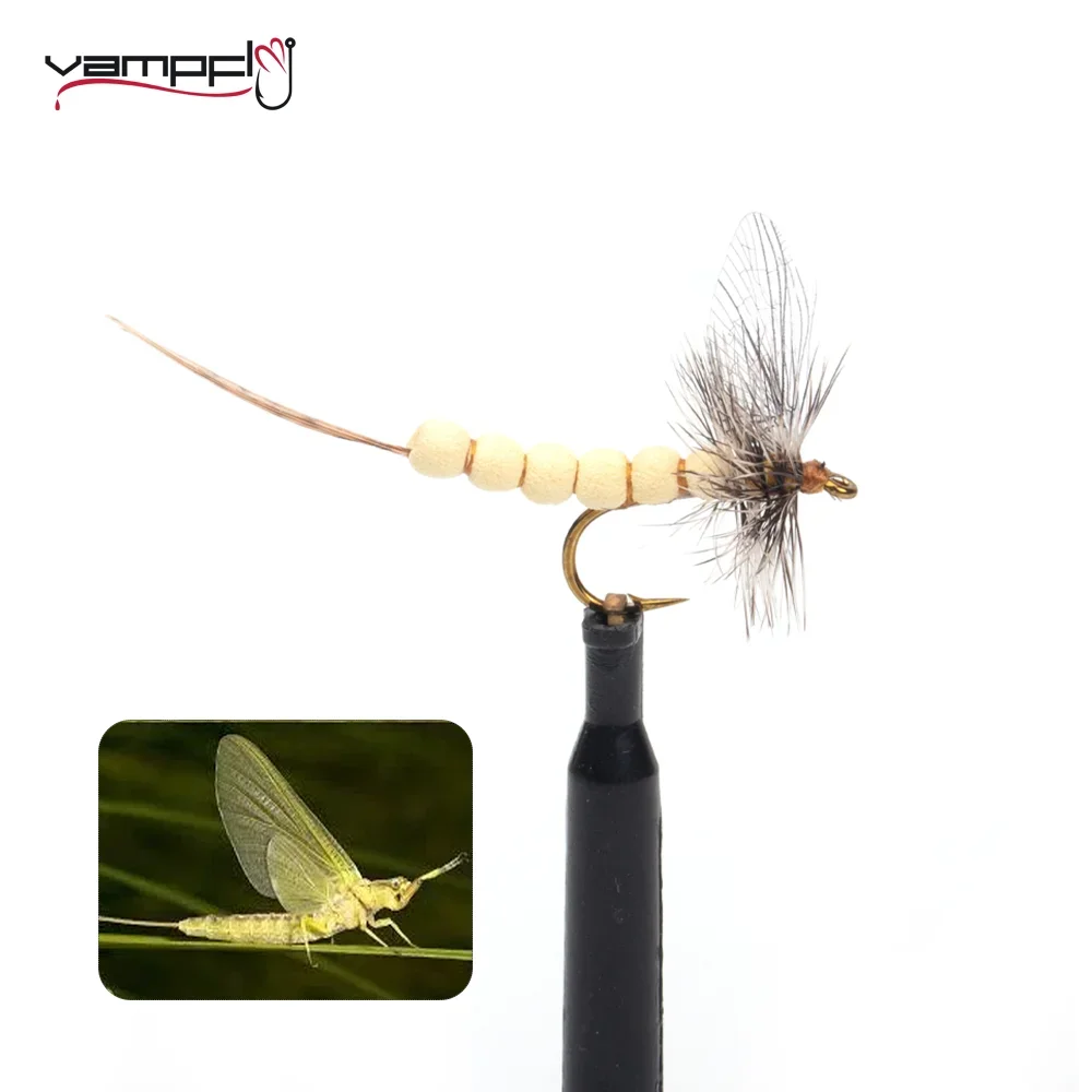 Vampfly-Mayfly-Grizzly-Saddle-Hackle-Mayfly-Wing-Foam-Body-Floating-Dry ...