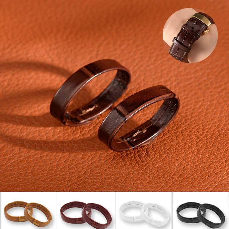 2pcs-Leather-Watch-Band-Keeper-Strap-Locker-Ring-Black-Brown-Holder ...