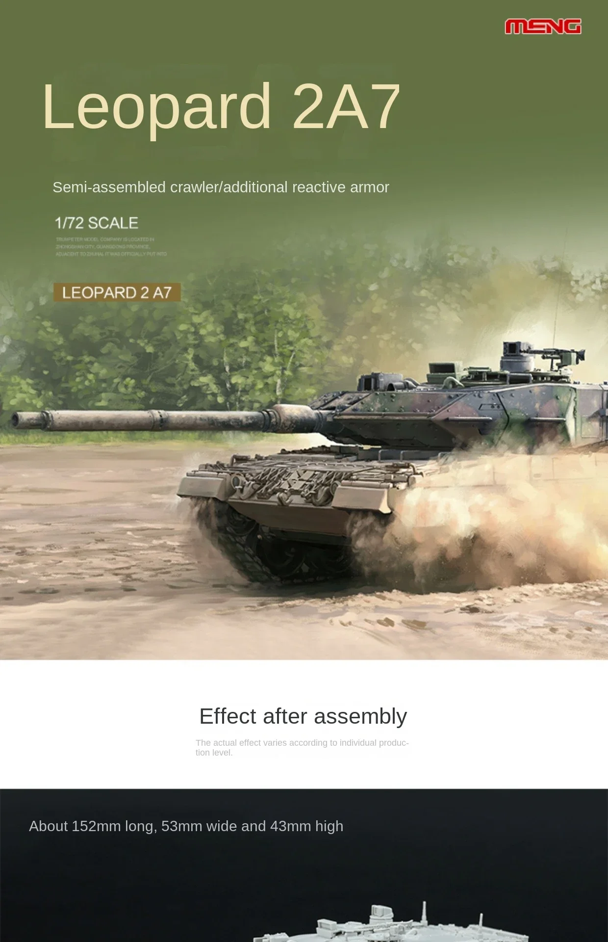 Модель танка MENG Leopard 2A7 1/72 | AliExpress