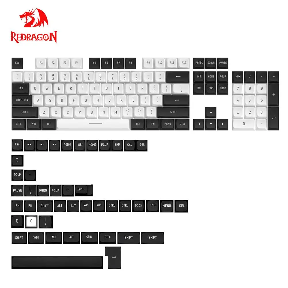 REDRAGON-A132-150-Keys-PBT-Mechanical-Keyboard-Keycaps-CSA-Height ...