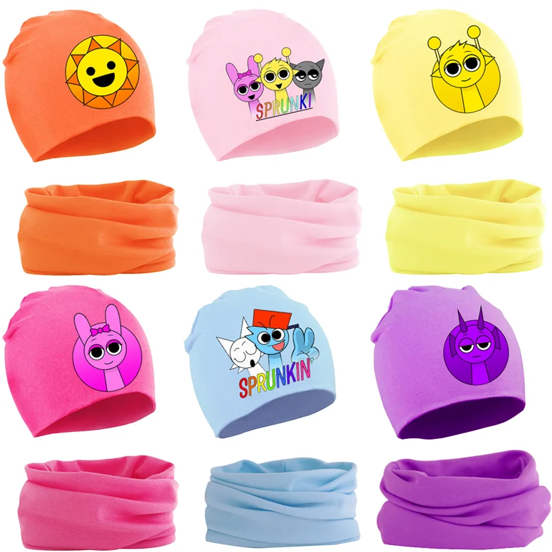 2PCS Baby Sprunki Hat Scarf Child Game Kawaii Lovely Knitted Cap Kids ...