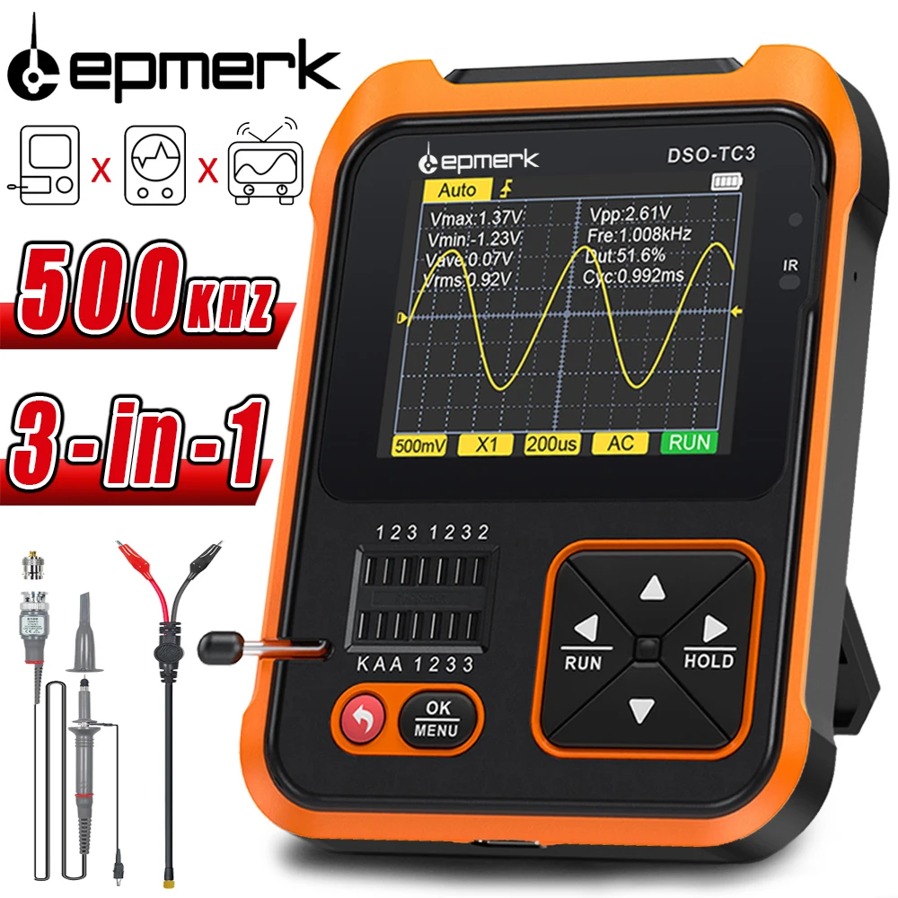 DSO-TC3-Digital-Oscilloscope-Portable-Handheld-Signal-Generator-500KHZ ...