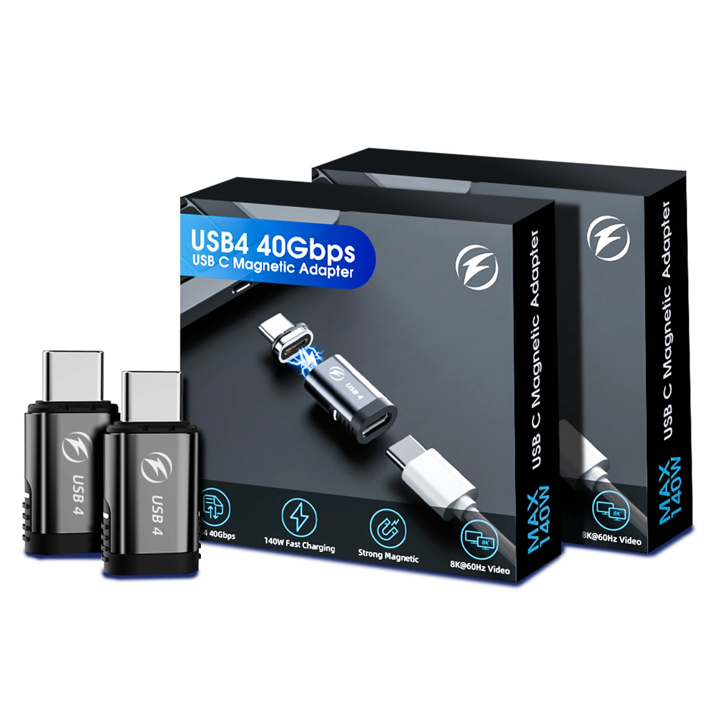 140W-USB-4-Magnetic-Type-C-Adapter-40G-20G-8K-60Hz-USB-Type-C-Connector ...