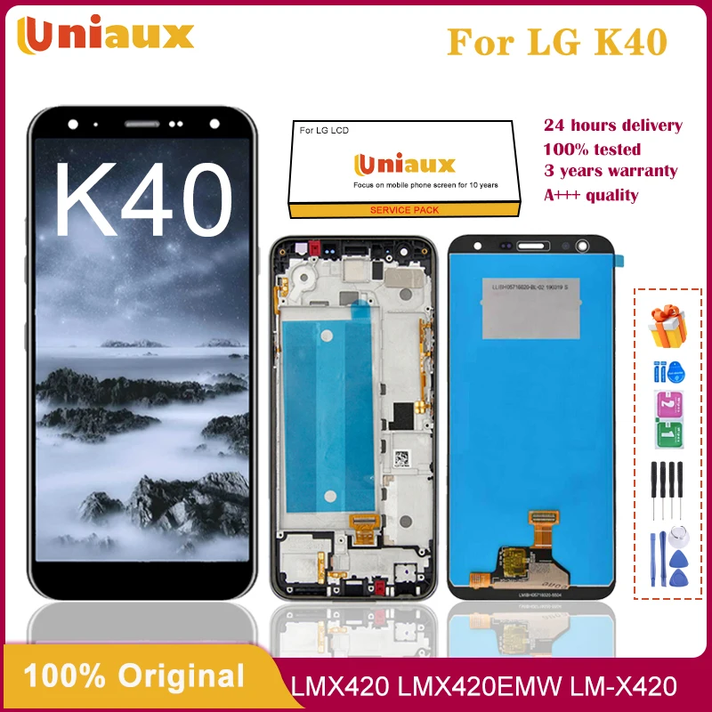 5.7“ Original LCD X420 For LG K40 X420 LCD OriginaL Display Touch Screen Digitizer with frame ...