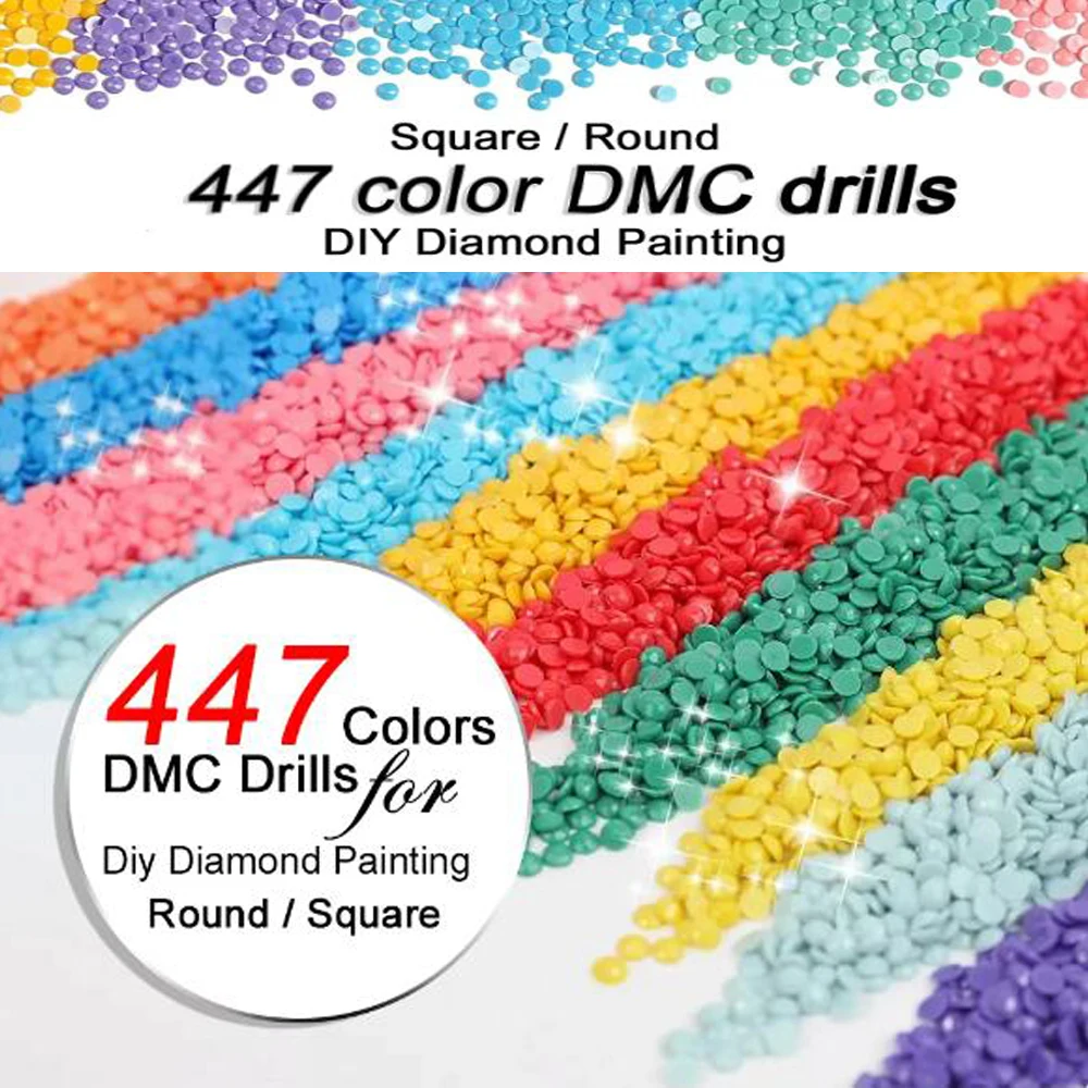 DIY-447-DMC-Square-Round-Diamond-Painting-Drill-Beads-Stone-Mosaic ...