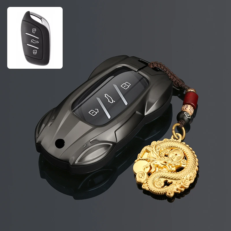 Metal Car Remote Key Cover Case Holder Shell Protector Keychain Styling ...