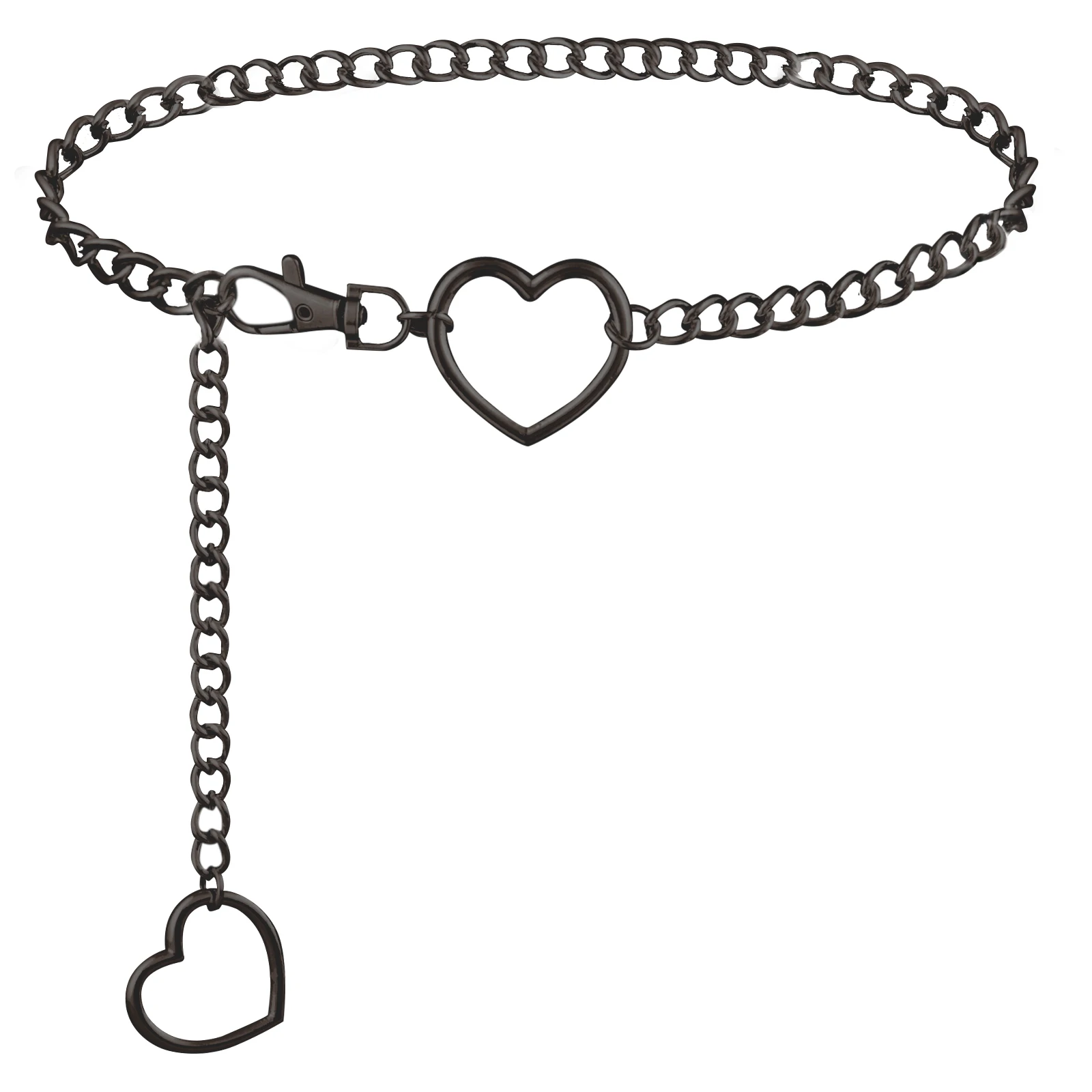 Goth Accessories Heart Waist Chain Belt for Women Plus Size Chain Belt ...