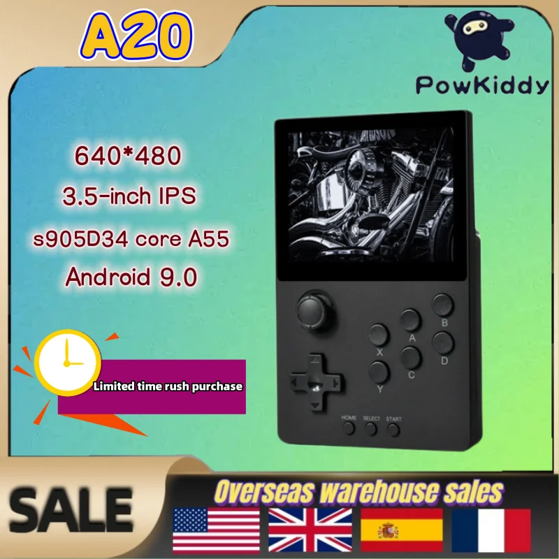 POWKIDDY consola de juegos A20, consola portátil con Chip S905D3, 3,5 ", compatible con Switch ...