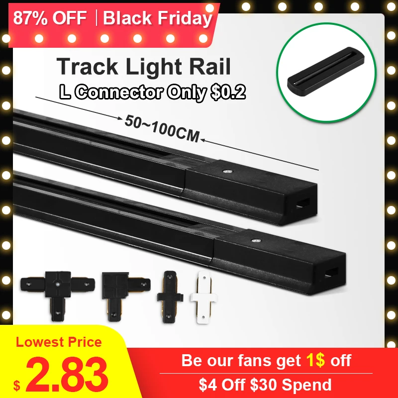 Led Track Light Rails 1m 0.5 m Full Set for 2 Wire Track Light ...