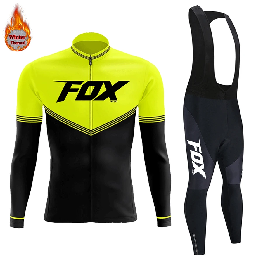 2024-fox-teleyi-Winter-Thermal-Fleece-Cycling-Clothing-Men-s-Jersey ...