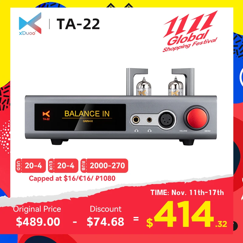 XDUOO-TA-22-DAC-Tube-Balance-Headphone-Amplifier-ES9038Q2M-2-USB-DSD256 ...