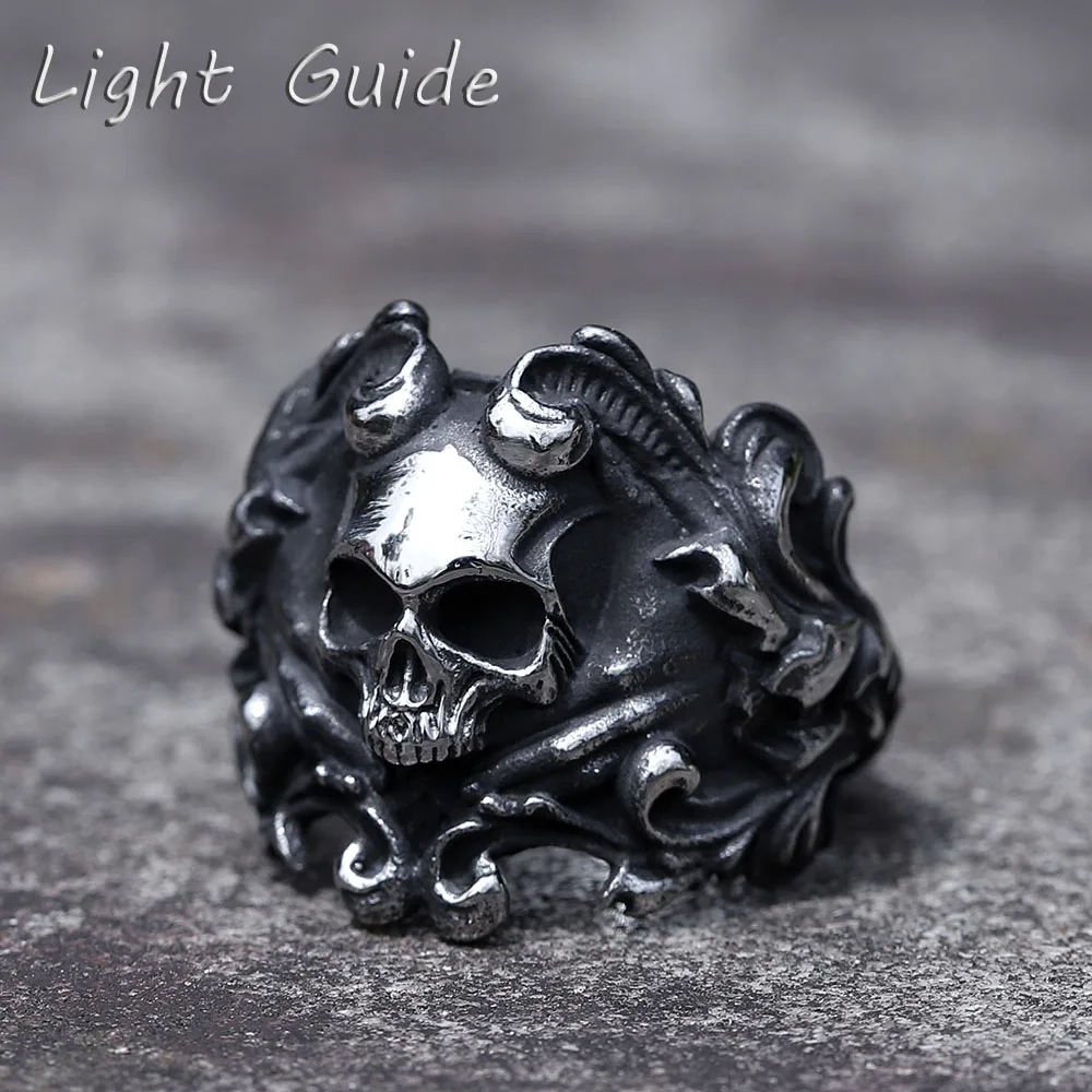 2022-NEW-Men-s-316L-stainless-steel-rings-Calvarium-Skull-Devil-RING ...
