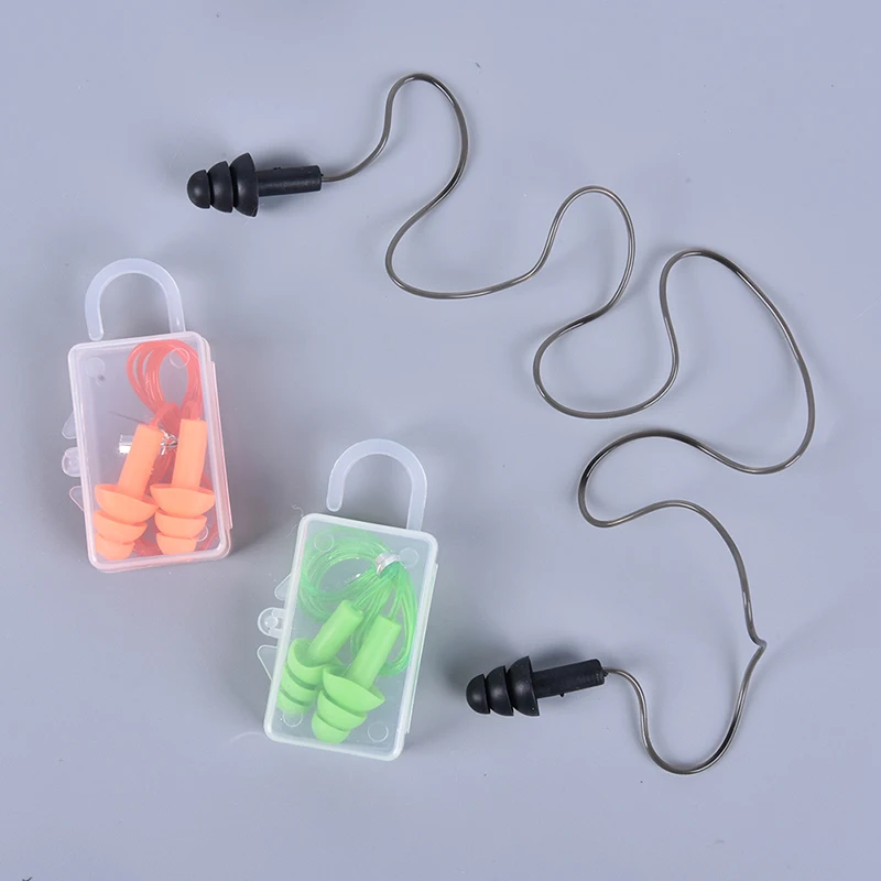 1Pair-Anti-Noise-Earplugs-Nose-Clip-Case-Protective-Waterproof ...