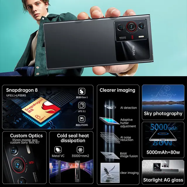 Original Nubia Z40 Pro 5G SmartPhone NX701J 6.67 inch 144Hz OLED Curved ...