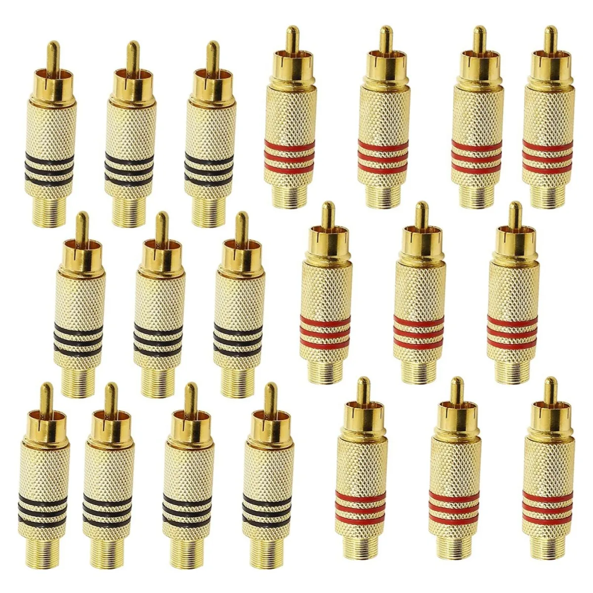100PCS-Lot-Gold-Red-Black-Metal-Spring-RCA-Connector-Male-Jack-Plug-AV ...