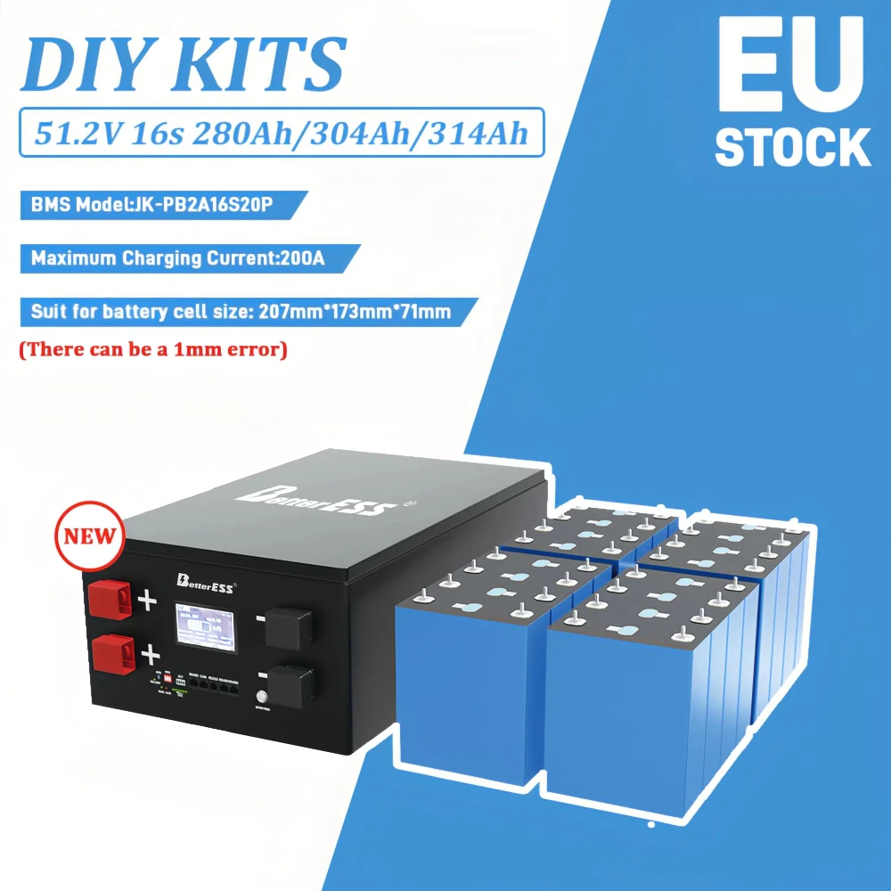 BetterESS 48V 280AH 314AH LifePO4 Battery Box 51.2V DIY Kits JK BMS ...