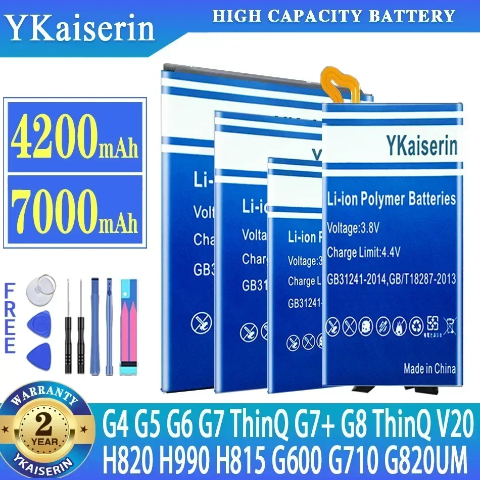 YKaiserin Battery for LG G4 G5 G6 G7 G8 ThinQ V20 H820 H830 G600L H870 ...