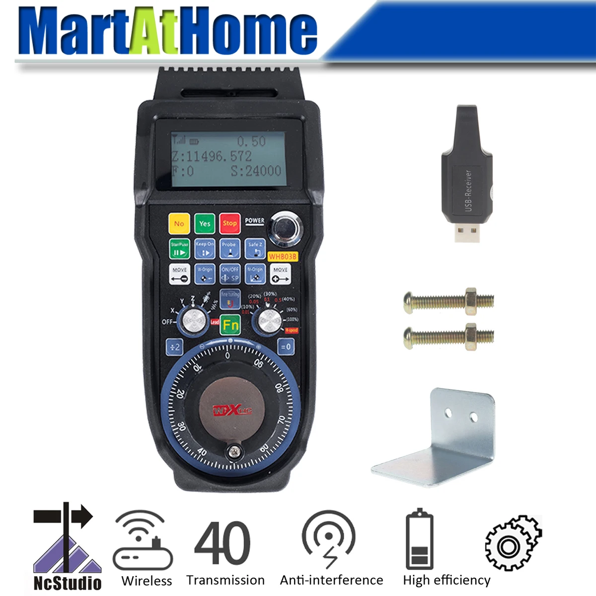 3 Axis Ncstudio Cnc Wireless Electronic Handwheel Controller Mpg ...