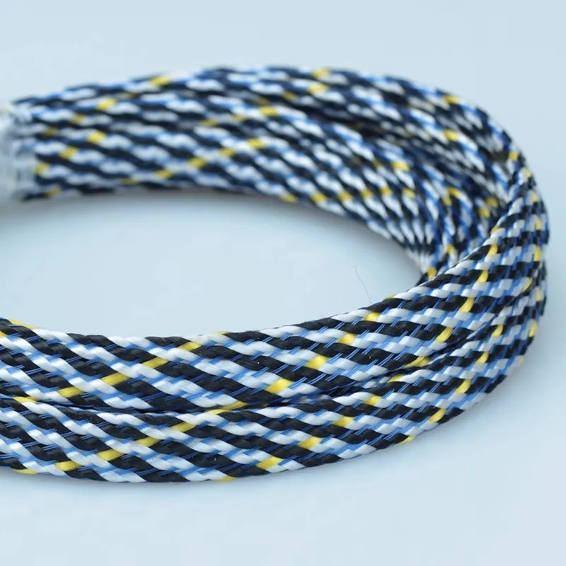 12mm Cable Sleeve Yellow White Cable Sleeves Expandable Sprira Wrapping ...