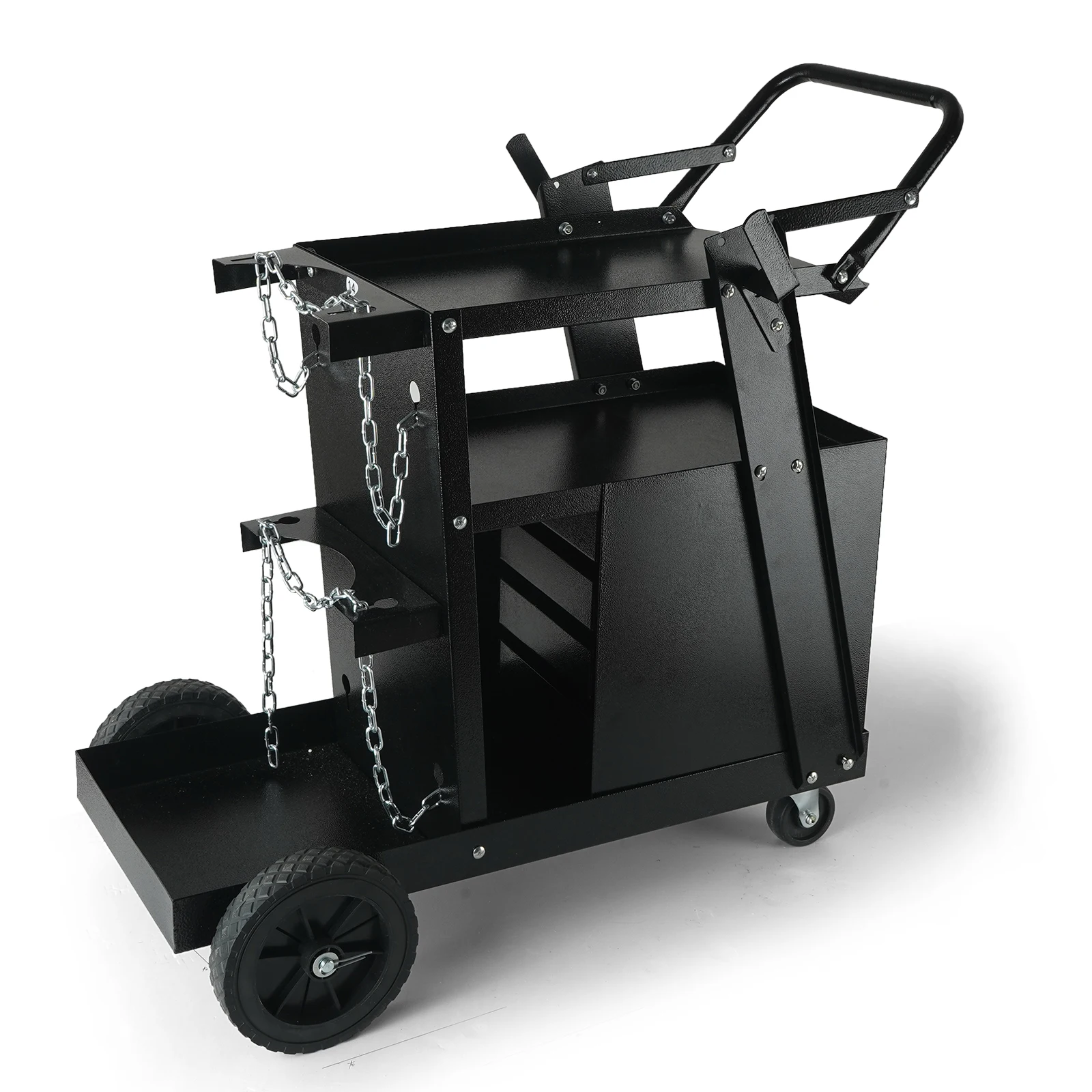 SucceBuy Welding Cart 2-Tier 4 Drawers Welder Cart with 360° Swivel ...