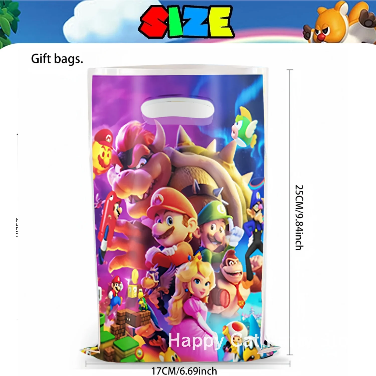 Bolsas de regalo de Super Mario Bros, decoración de cumpleaños, paquete ...