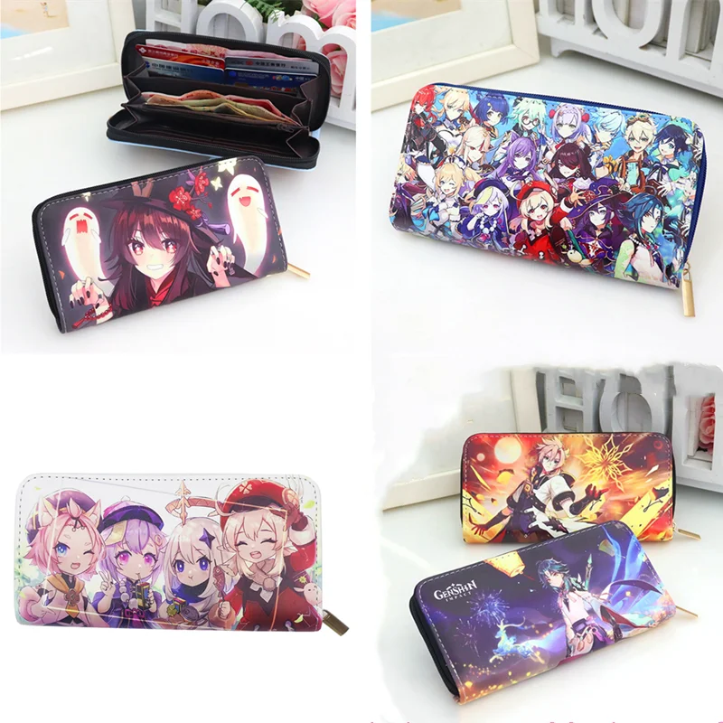 Anime-Game-Genshin-Impact-Xiao-Hutao-PU-Leather-Multi-Layer-Wallets ...