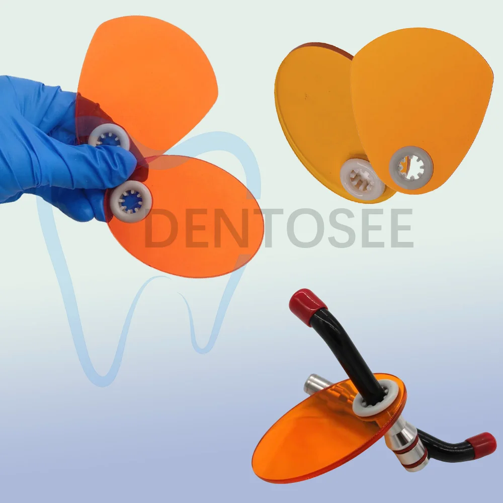Dental Curing Light Shield Orange Cover for Eye Protection Oval Shape ...