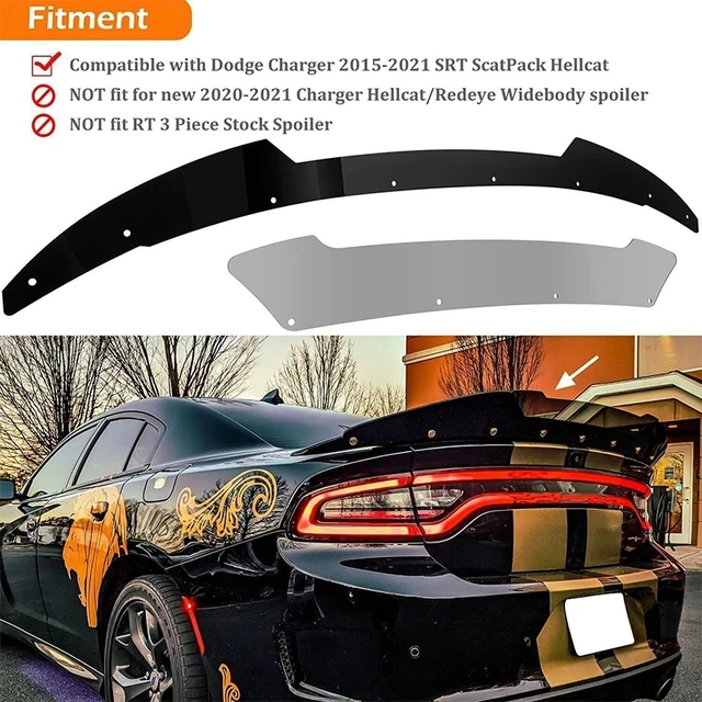 FITS 15-22 DODGE Charger SRT SXT Hellcat Style Rear Spoiler Wing Carbon