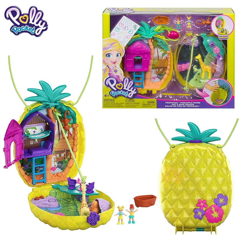 Muñecas de bolsillo originales Polly para niñas, casa familiar, coche ...