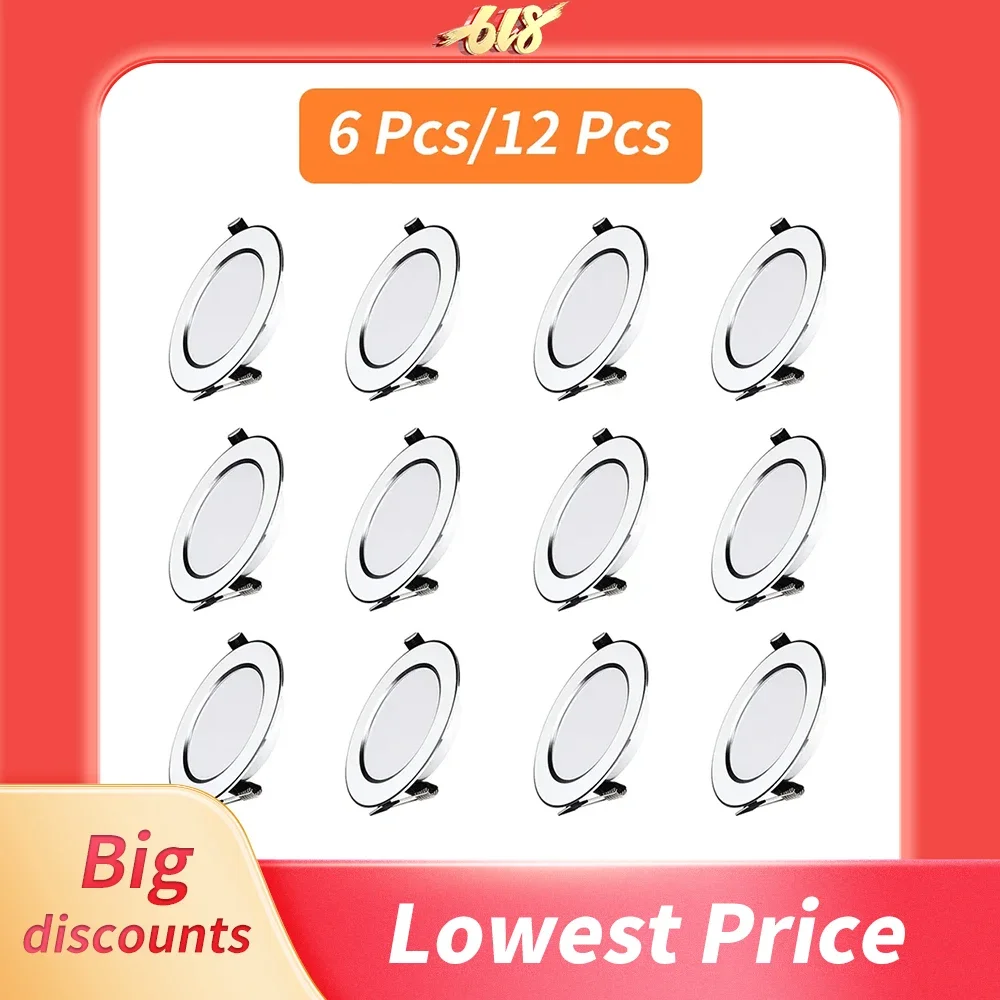 6-12pcs-Led-Downlight-5W-9W-12W-15W-110V-220V-Ceiling-Lamp-Recessed ...