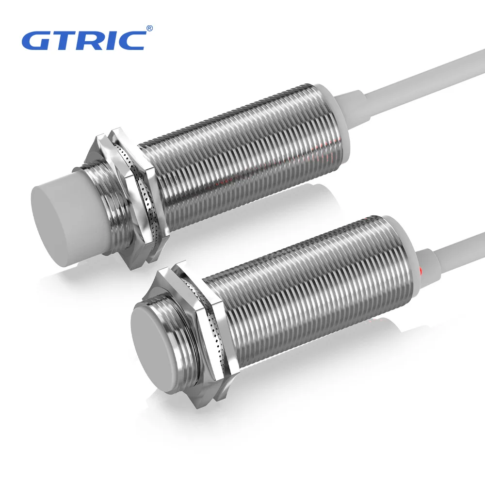 GTRIC M18 Capacitive Proximity Sensor 10-30V DC 3 Wires NPN PNP NO NC Flush Non-Flush Non-Metal ...