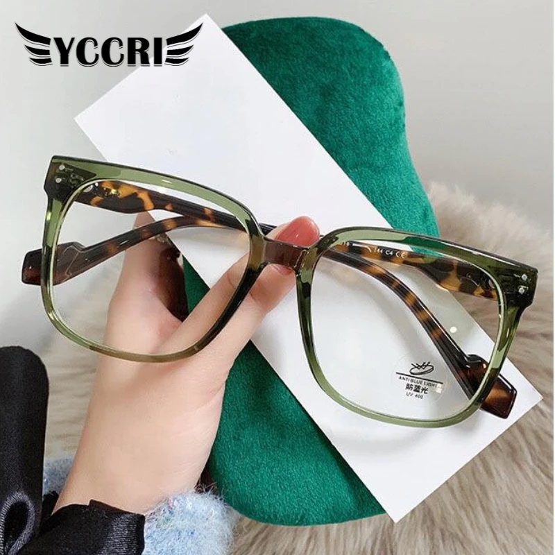 Anti-Blue-Reading-Glasses-Green-Leopard-Print-Myopia-Optical-Eyeglasses ...
