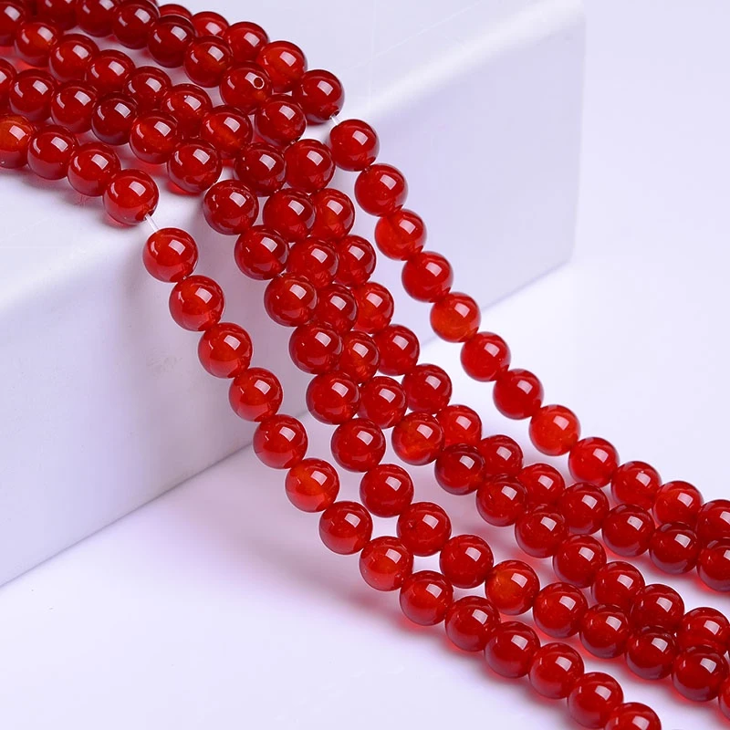 4A Natural Red Agate Loose Bead Handmade Stone Crystal DIY| | - AliExpress