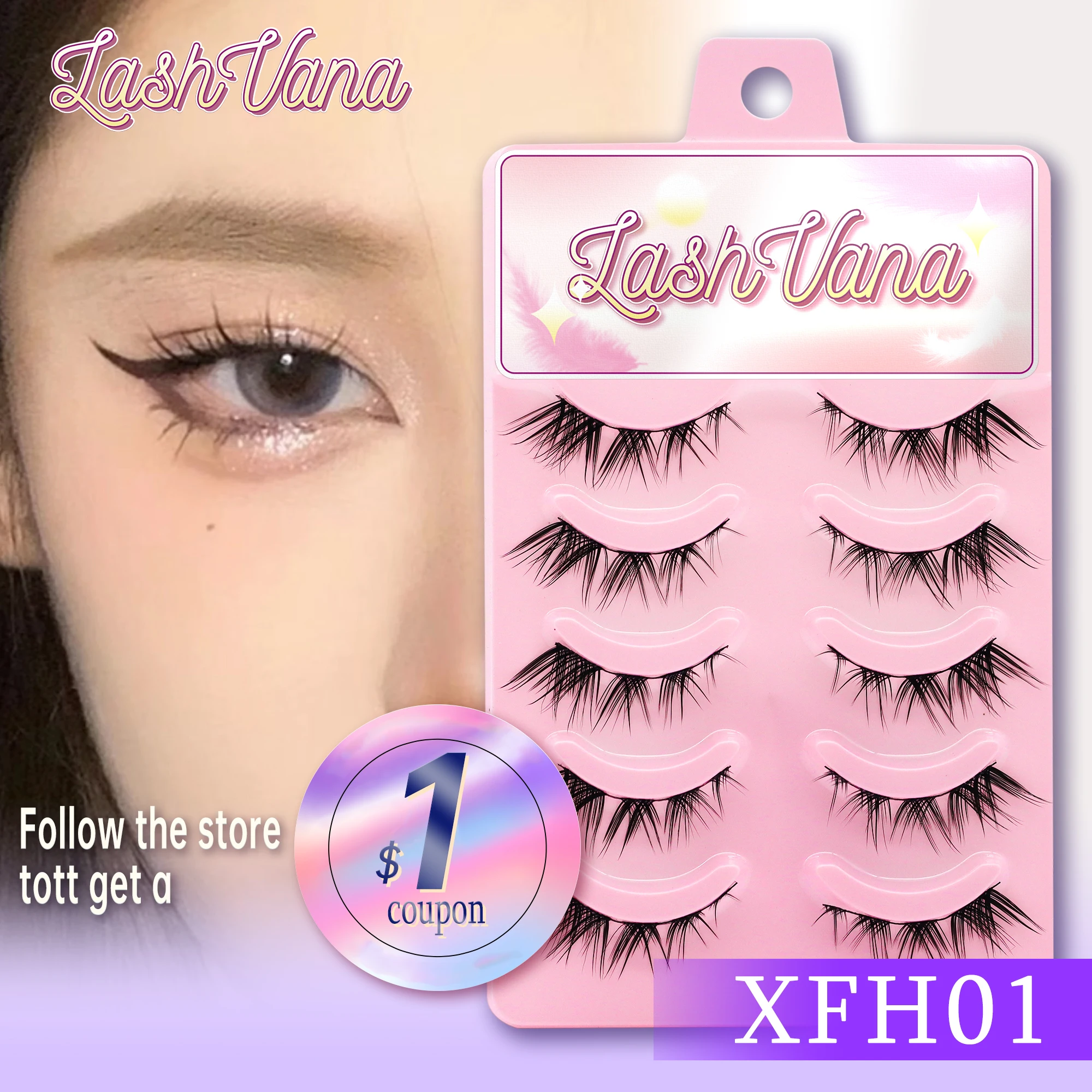 Manga-Lashes-5Pairs-Korean-Style-Eyelashes-3D-Natural-False-Lashes ...