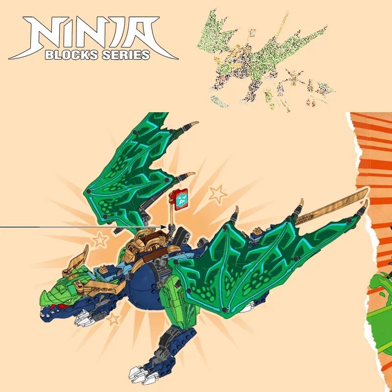 747pcs-Ninja-Movie-Series-Lloyd-s-Legendary-Dragon-Building-Blocks ...
